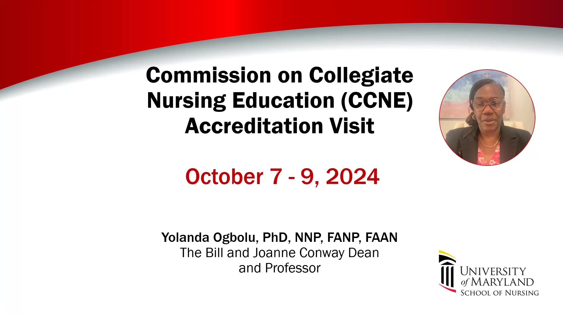 2024 Deans Message to Students-CCNE Visit