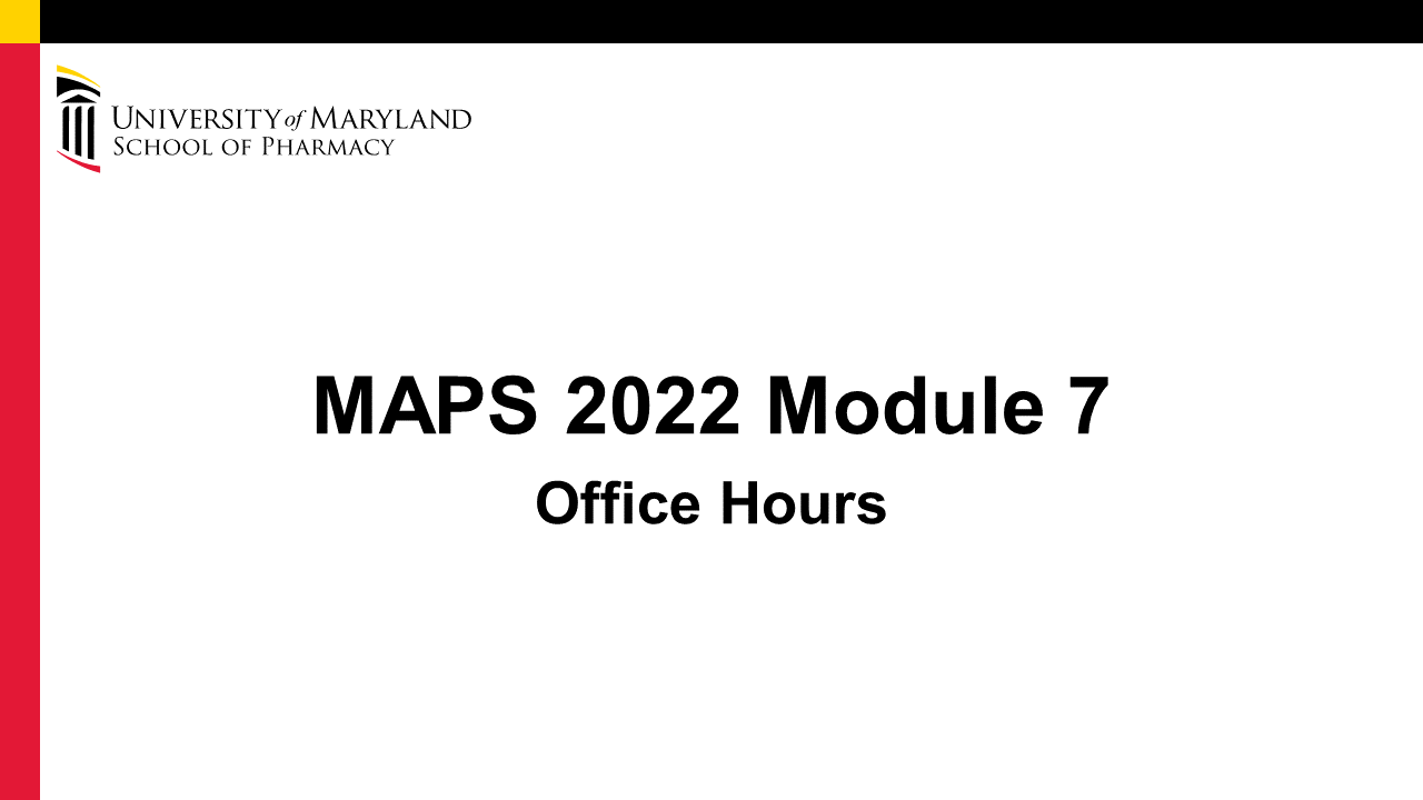 MAPS 2022: Module 7 Introductory Office Hours